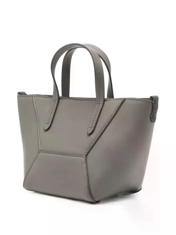 Brunello Cucinelli Duo Leather Tote Bag - Grey