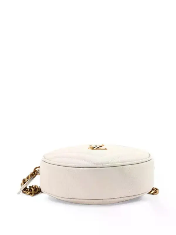Saint Laurent Vinyle Round Camera Bag Matelasse Chevron Leather Crossbody Bag - Neutrals