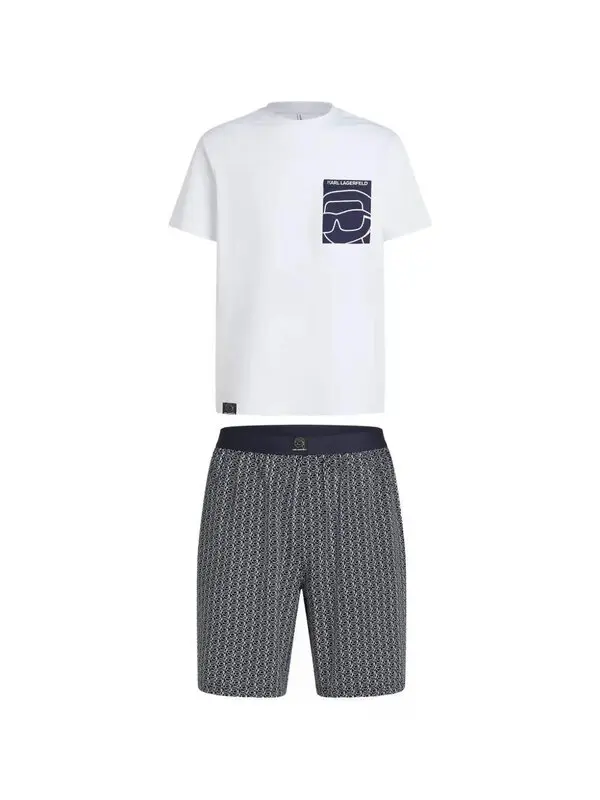 Karl Lagerfeld Ikon Short Pajama Set - White