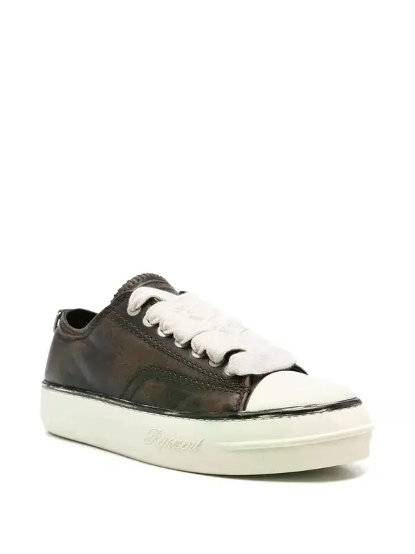 REPRESENT Distressed Leather Sneakers - Brown