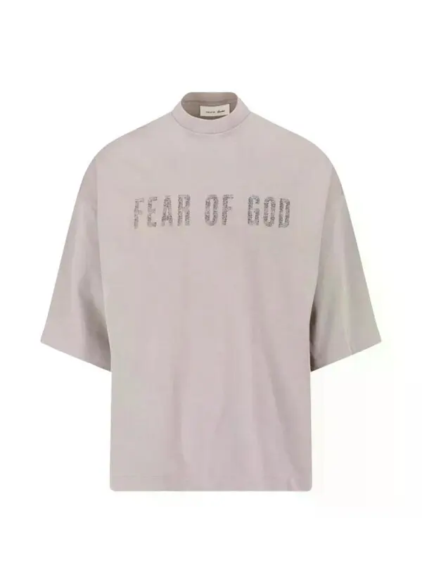 Fear Of God Merch Logo-print Mock-neck T-shirt - Grey