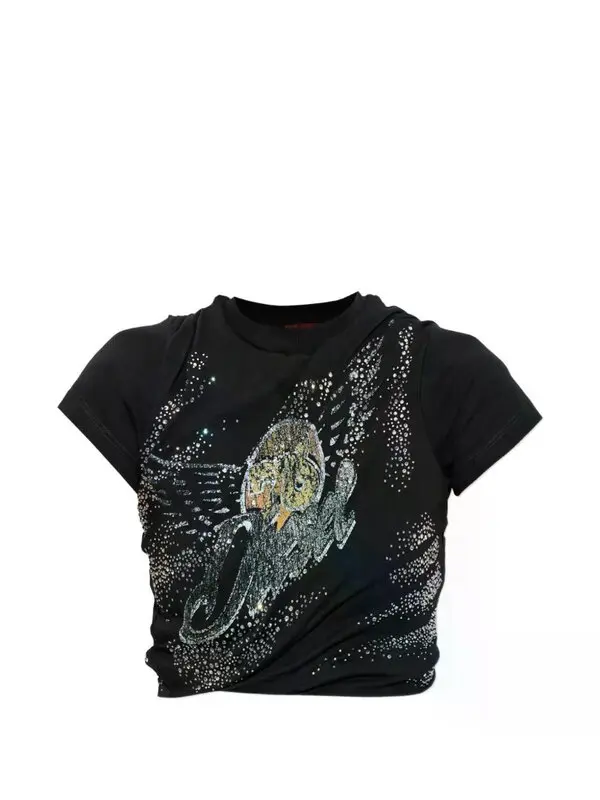 DIESEL® T-wincy Rhinestone-embellished Top - Black