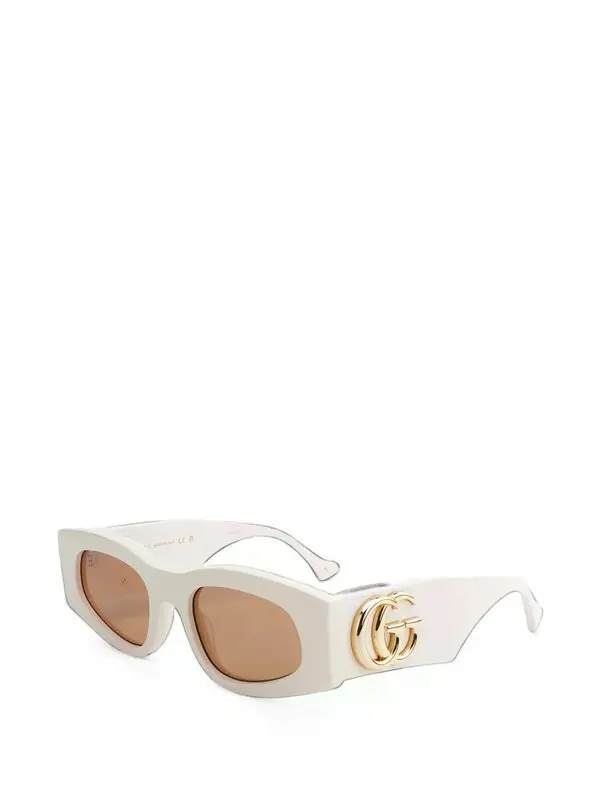 Gucci Double G Geometric-frame Sunglasses - Neutrals