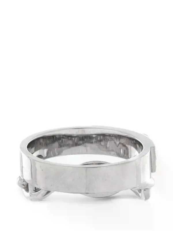 Hermès Kelly Double Tour 18k White Gold With Pave Diamonds Ring