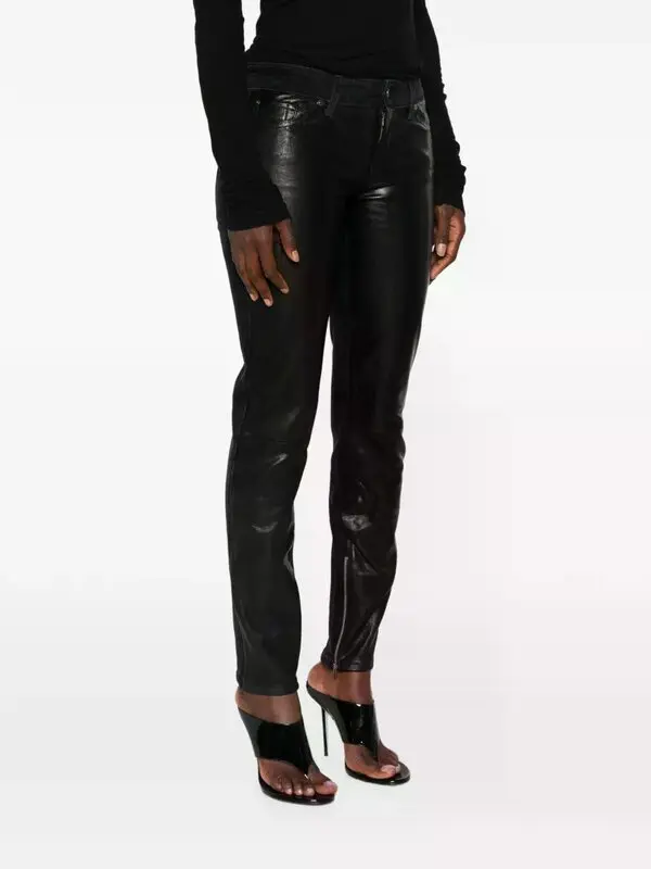 7 For All Mankind Coated Zip-detail Jeans