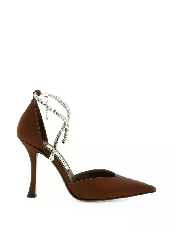 JIMMY CHOO Stevie Crystal-embellished Pumps - Brown