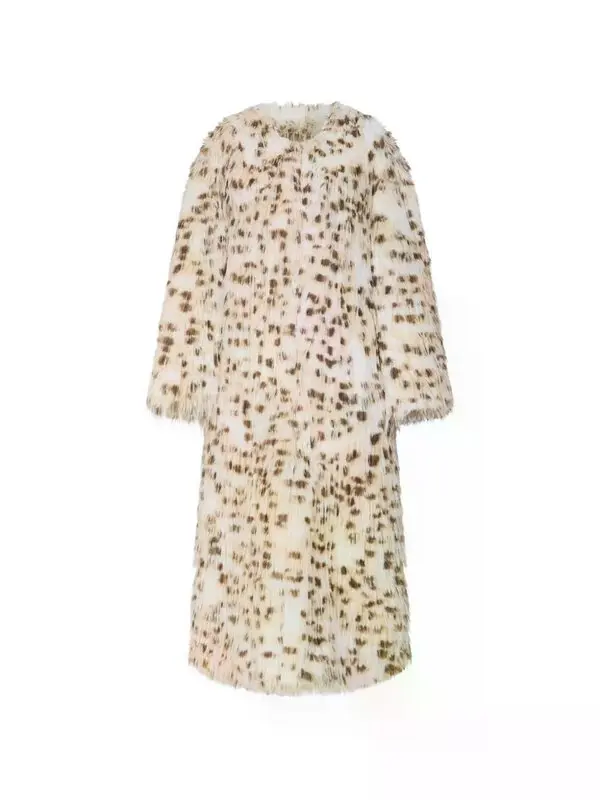 Loulou De Saison Eya Animal-print Faux-fur Coat - Neutrals