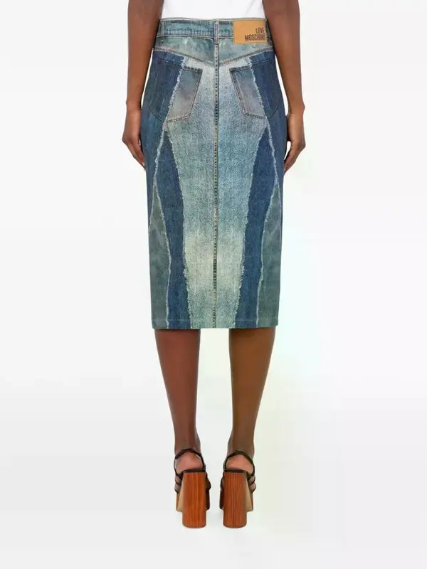 Moschino Printed Stretch Cotton Jersey Skirt