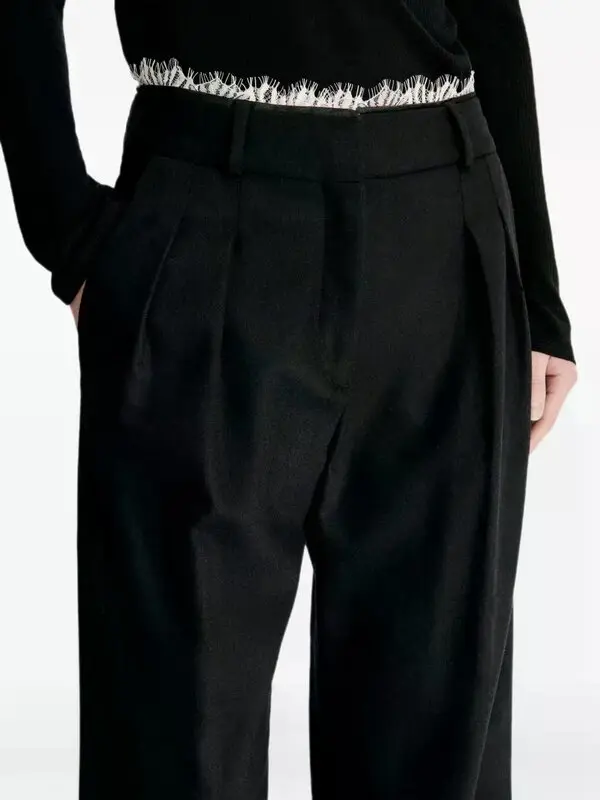 Loulou De Saison Saul Lace-trim Pleated Trousers