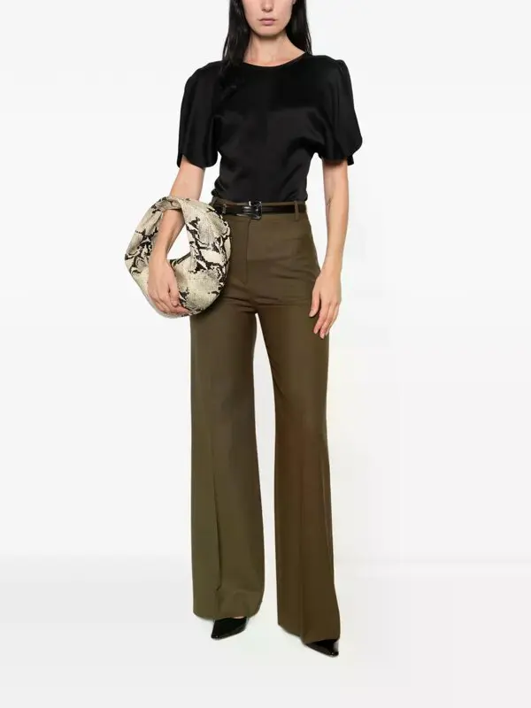 Victoria Beckham Satin-finish Cut-out Top - Black