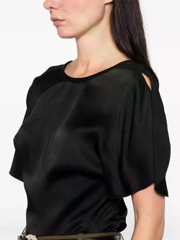 Victoria Beckham Satin-finish Cut-out Top