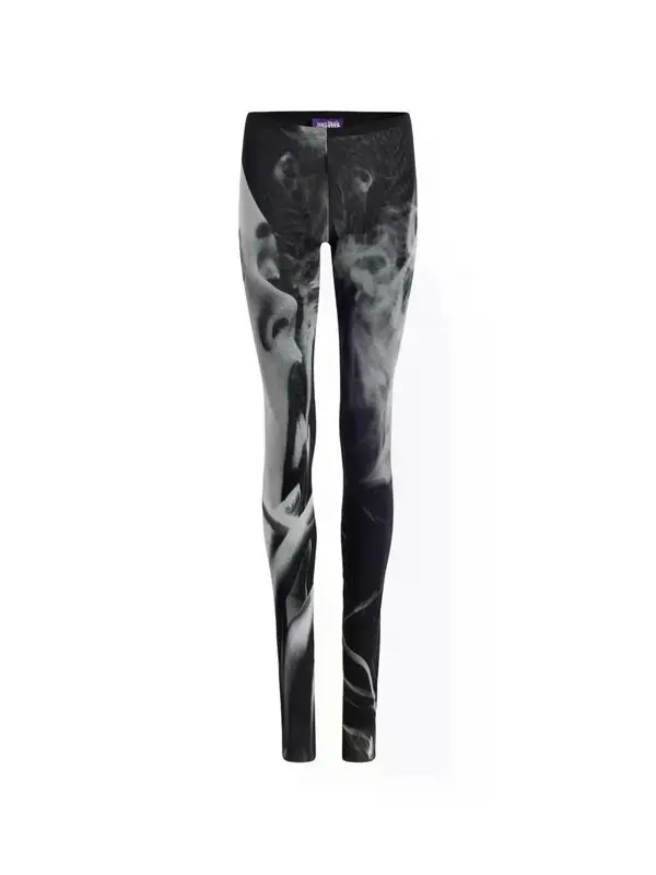 JEAN PAUL GAULTIER Mesh Flare Pants Printed Smoking Women - Black