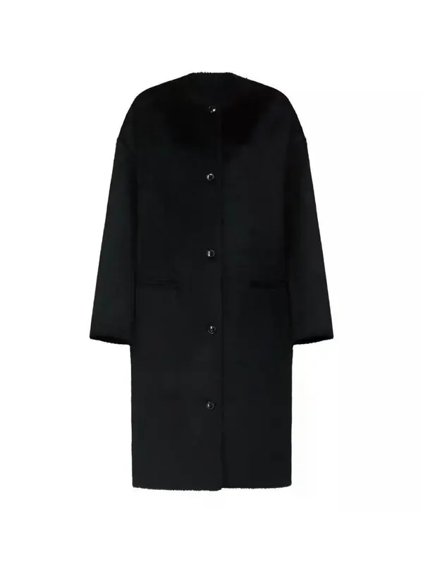 Loulou De Saison Orson Collarless Coat - Black