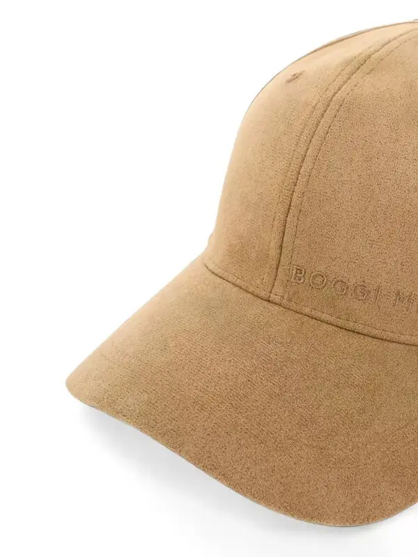 Boggi Milano Peaked Cap In Suede-look Fabric - Neutrals