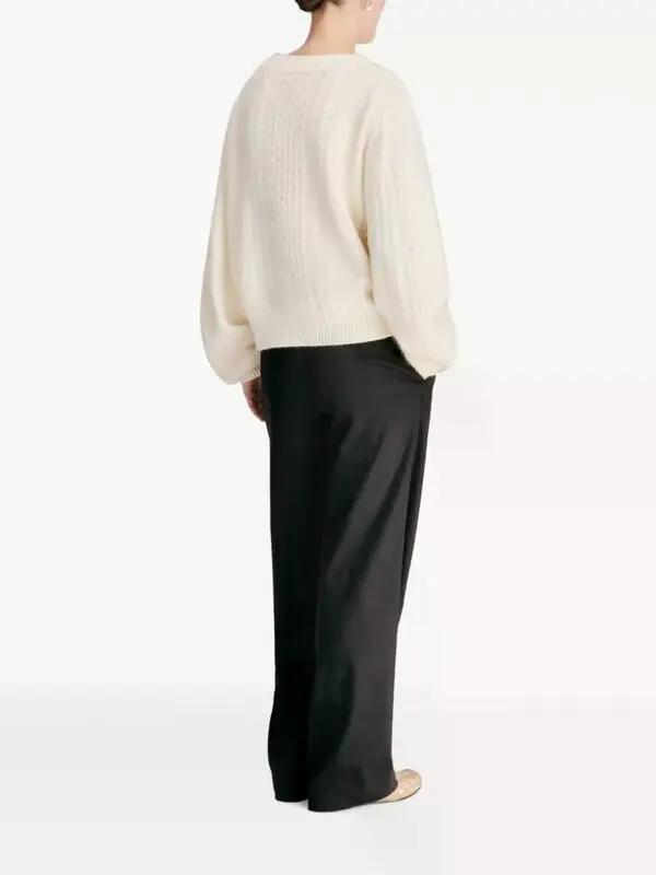 Loulou De Saison Lucio Cable-knit Wool Sweater