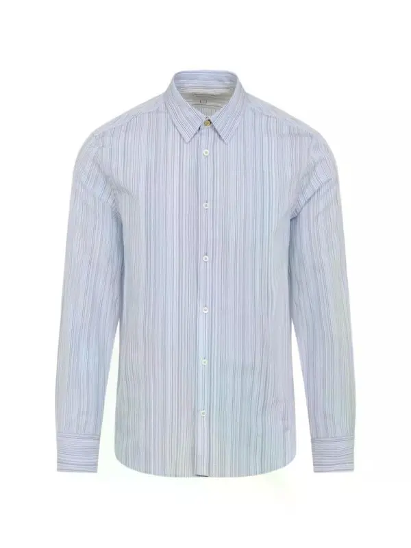 Paul Smith Slim-fit Light 'signature Stripe' Cotton Shirt - Blue