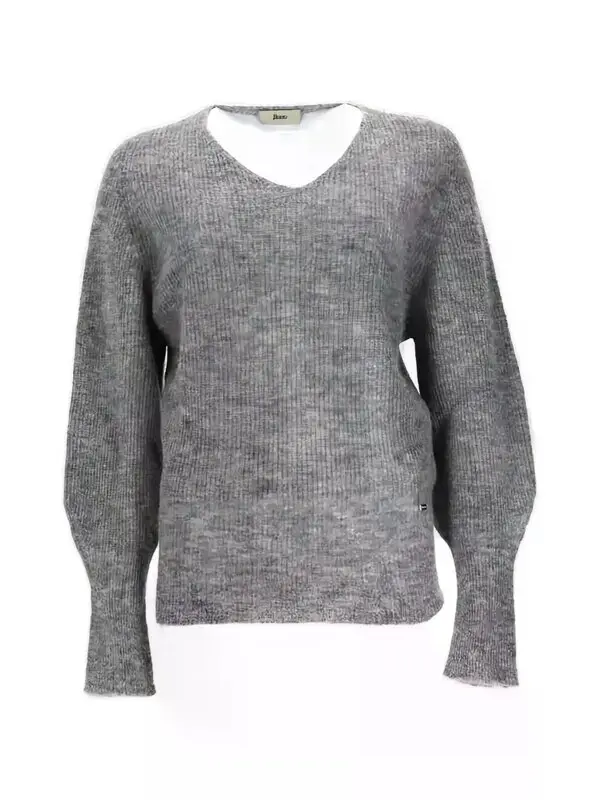 Herno V-neck Ribbed-knit Sweatshirt