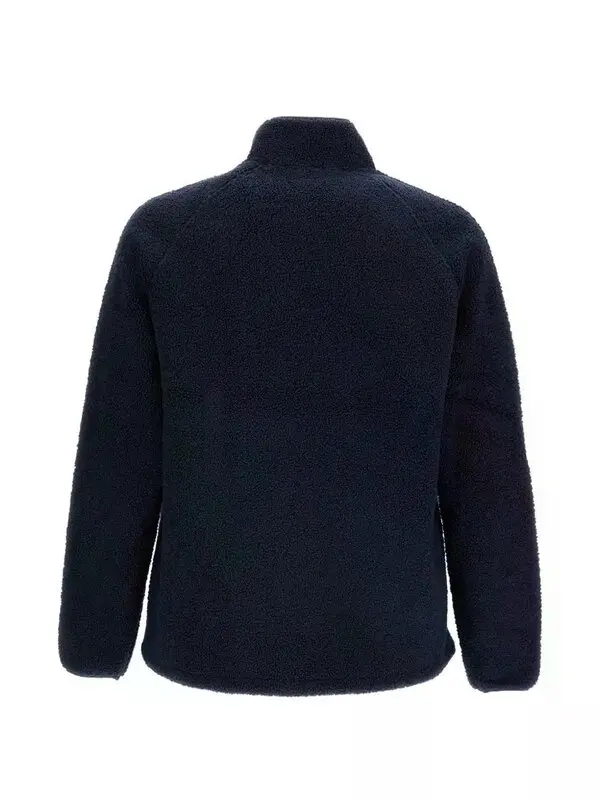 LES DEUX Fleece-texture Logo-patch Jacket - Blue