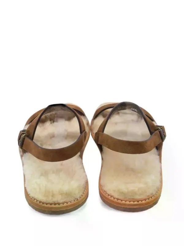 Saint Laurent Shearling-lined Slingback Sandals