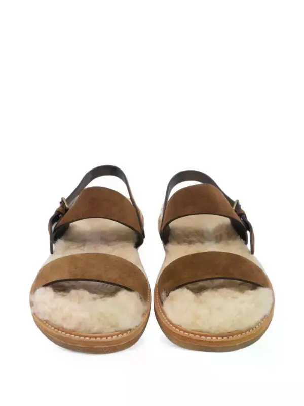 Saint Laurent Shearling-lined Slingback Sandals