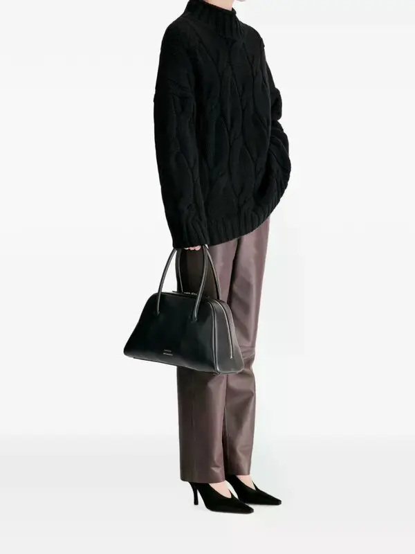 Loulou De Saison Cable-knit Stand-collar Sweater