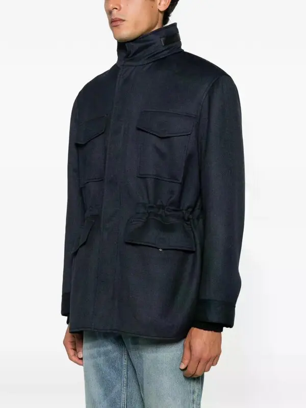 Brioni Leather-trimmed Chest-pockets Coat