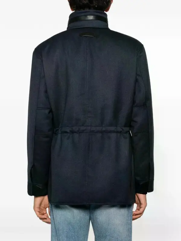 Brioni Leather-trimmed Chest-pockets Coat