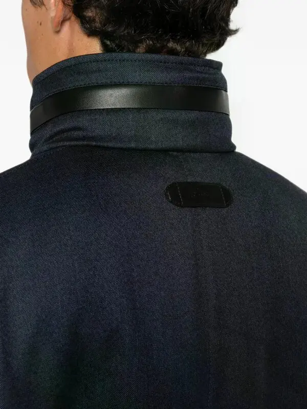 Brioni Leather-trimmed Chest-pockets Coat