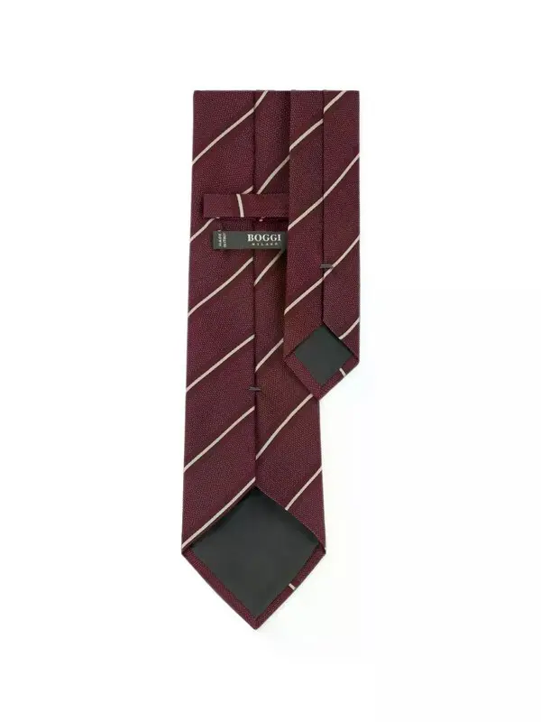 Boggi Milano Tie Jacquard Striped-motif In Silk