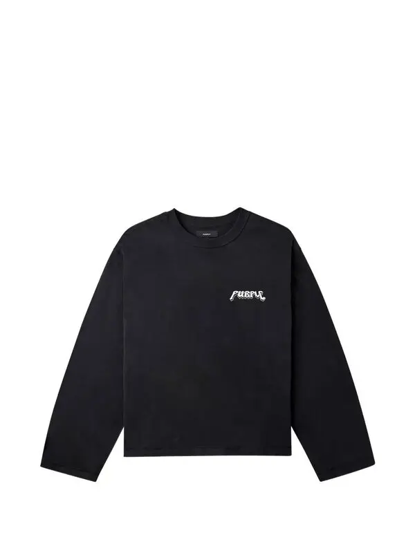PURPLE BRAND Logo-print Cropped Sweatshirt