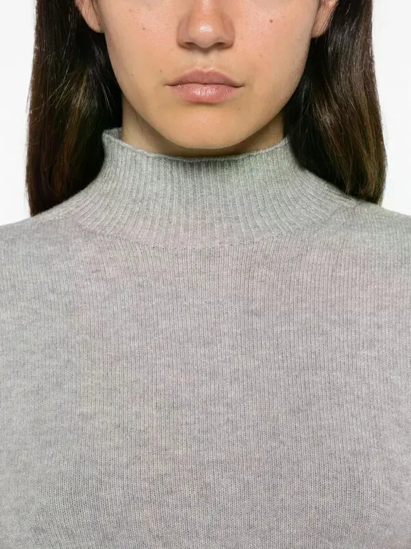 VELA SHOP High-neck Rib-trimmed Sweater