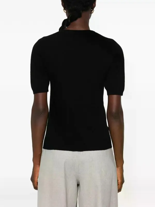 VELA SHOP Short-sleeve Ribbed-trim Top
