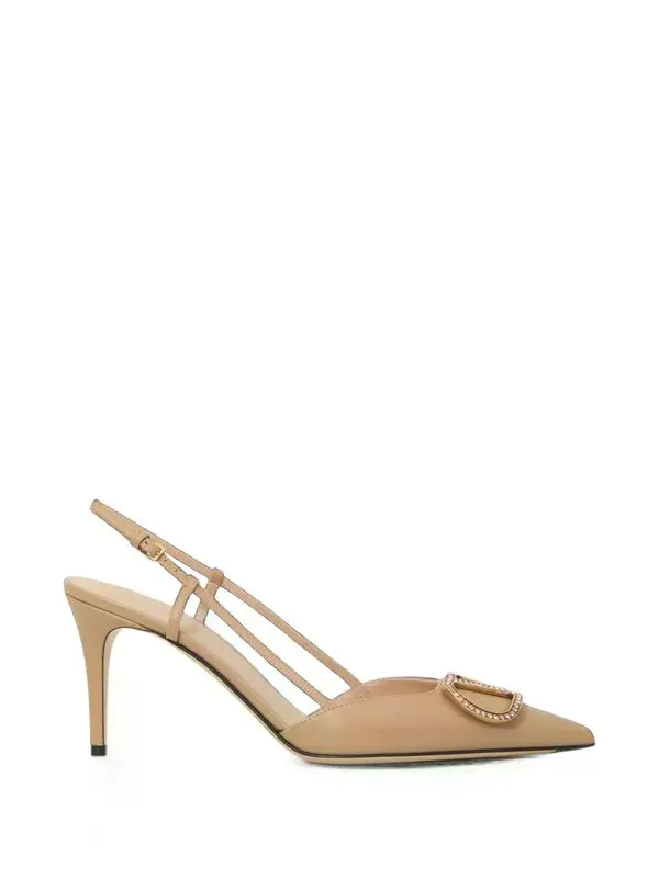 Valentino Garavani Vlogo Signature Slingback Pumps - Neutrals