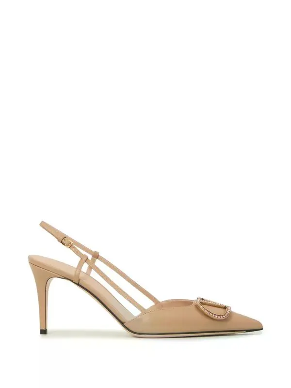 Valentino Garavani Vlogo Signature Slingback Pumps - Neutrals