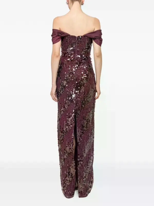 NISSA Off-shoulder Sequin Maxi Dress