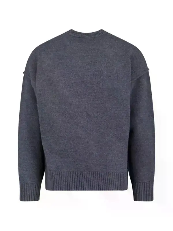 AMI Paris Crewneck Wool Sweater With De Coeur