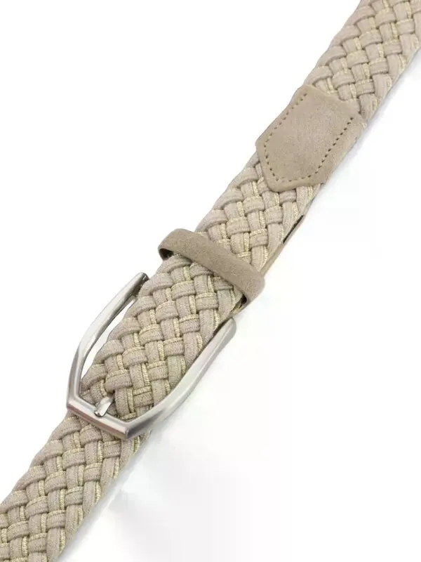 Boggi Milano Woven Stretch Wool Blend Belt