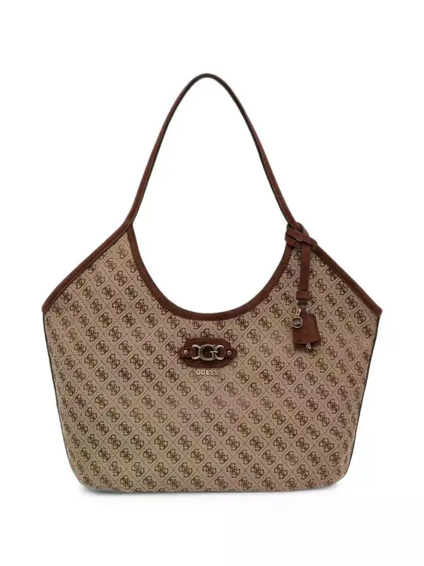 Guess Samantha Monogram-print Logo-plaque Tote Bag