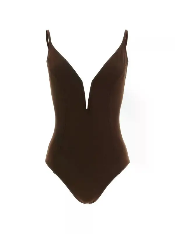 ERES Galbe V-neck Swimsuit - Brown