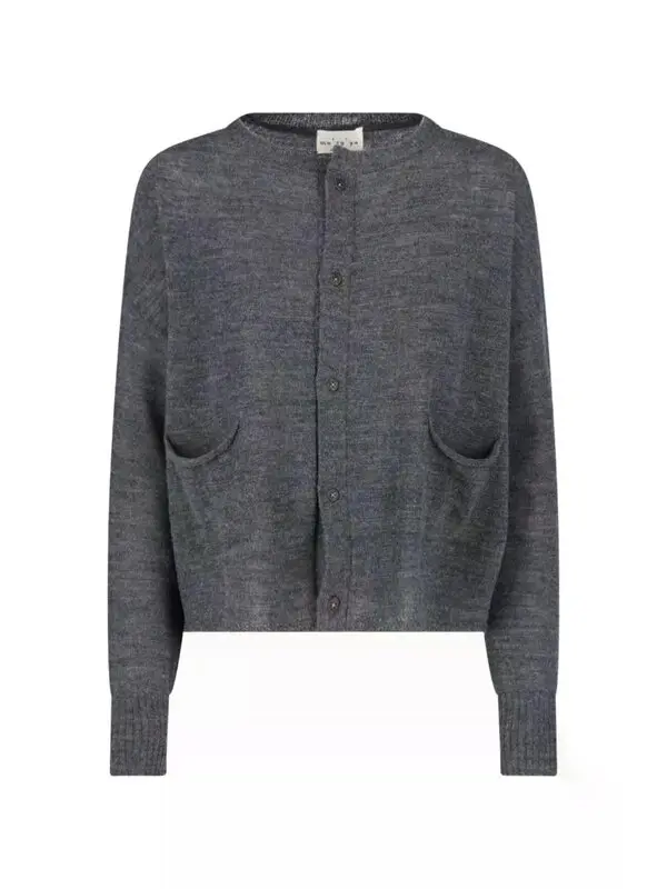 MA'RY'YA Button-up Patch-pocket Cardigan - Grey