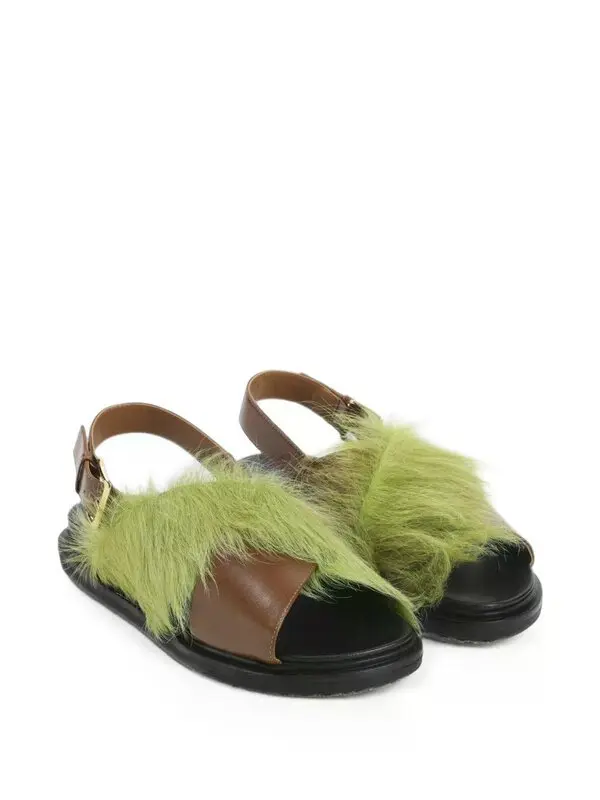 Marni Fussbett Faux-fur Sandals