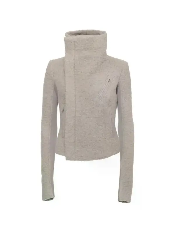 Rick Owens High-neck Biker Jacket - Grey