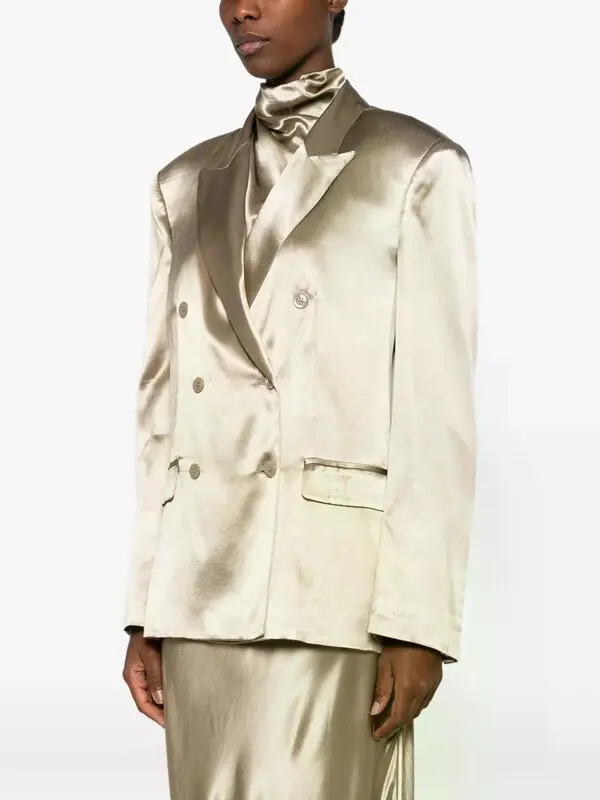 Erika Cavallini Double-breasted Satin Jacket