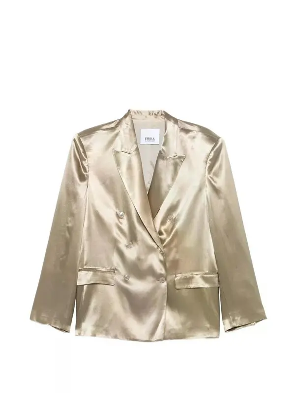 Erika Cavallini Double-breasted Satin Jacket