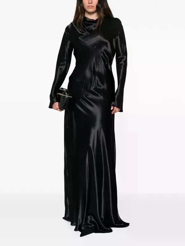 Erika Cavallini Open-back Satin Maxi Dress