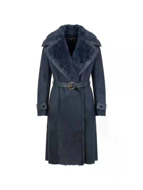 Patrizia Pepe Belted Shearling Coat