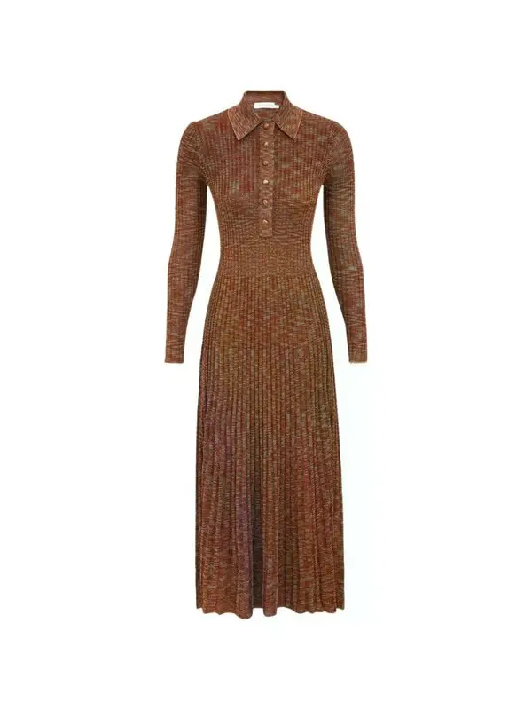 Zimmermann Ribbed-knit Midi Dress - Brown