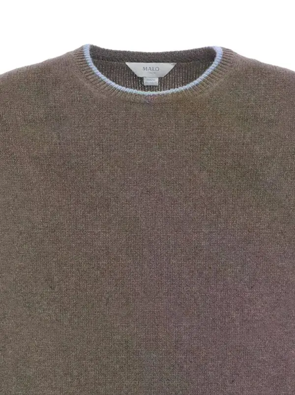 Malo Contrast-trim Crew-neck Sweater
