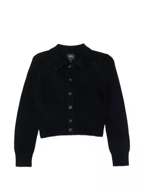 A.p.c. Jenn Ribbed-knit Cardigan - Blue