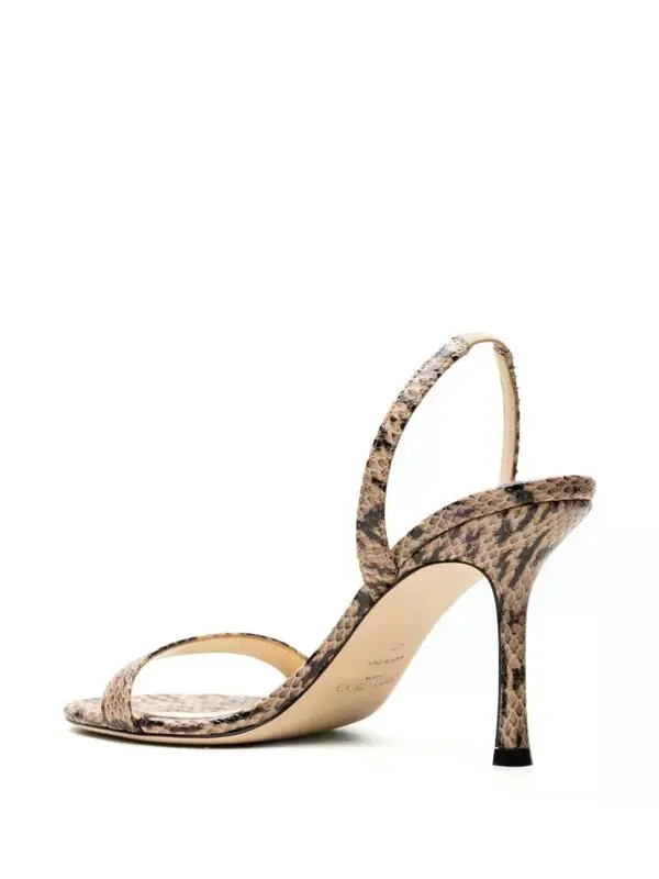 JIMMY CHOO Jenn Snake-effect Sandals - Neutrals